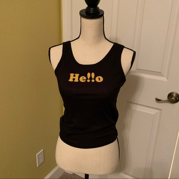 Tops | Hello Graphic Crop Top M | Poshmark